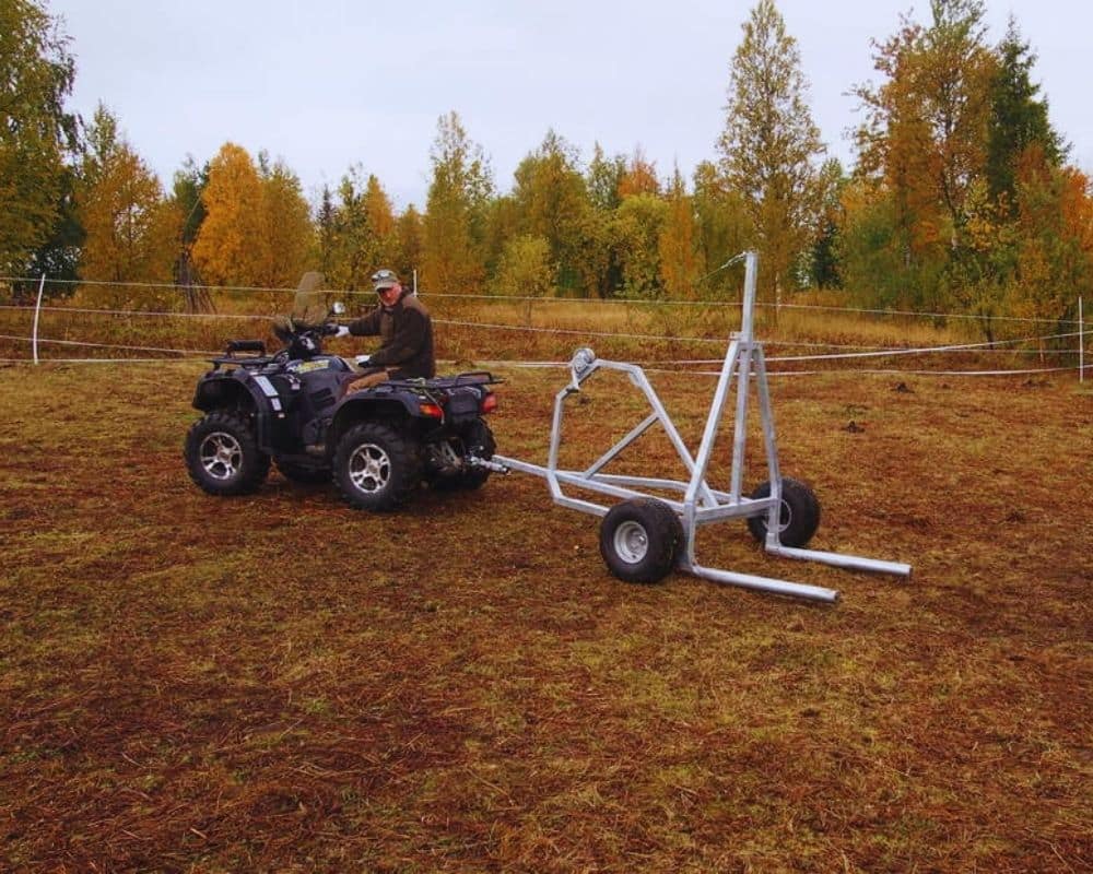 Fresh ATV Bale Trailer with Manual Winch